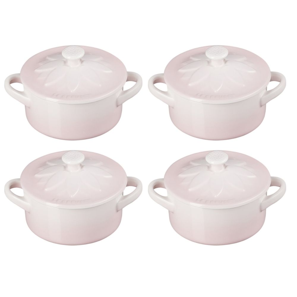 KIT LE CREUSET 4 MINI COCOTTES SUNFLOWER CERÂMICA 10CM 250ML ...